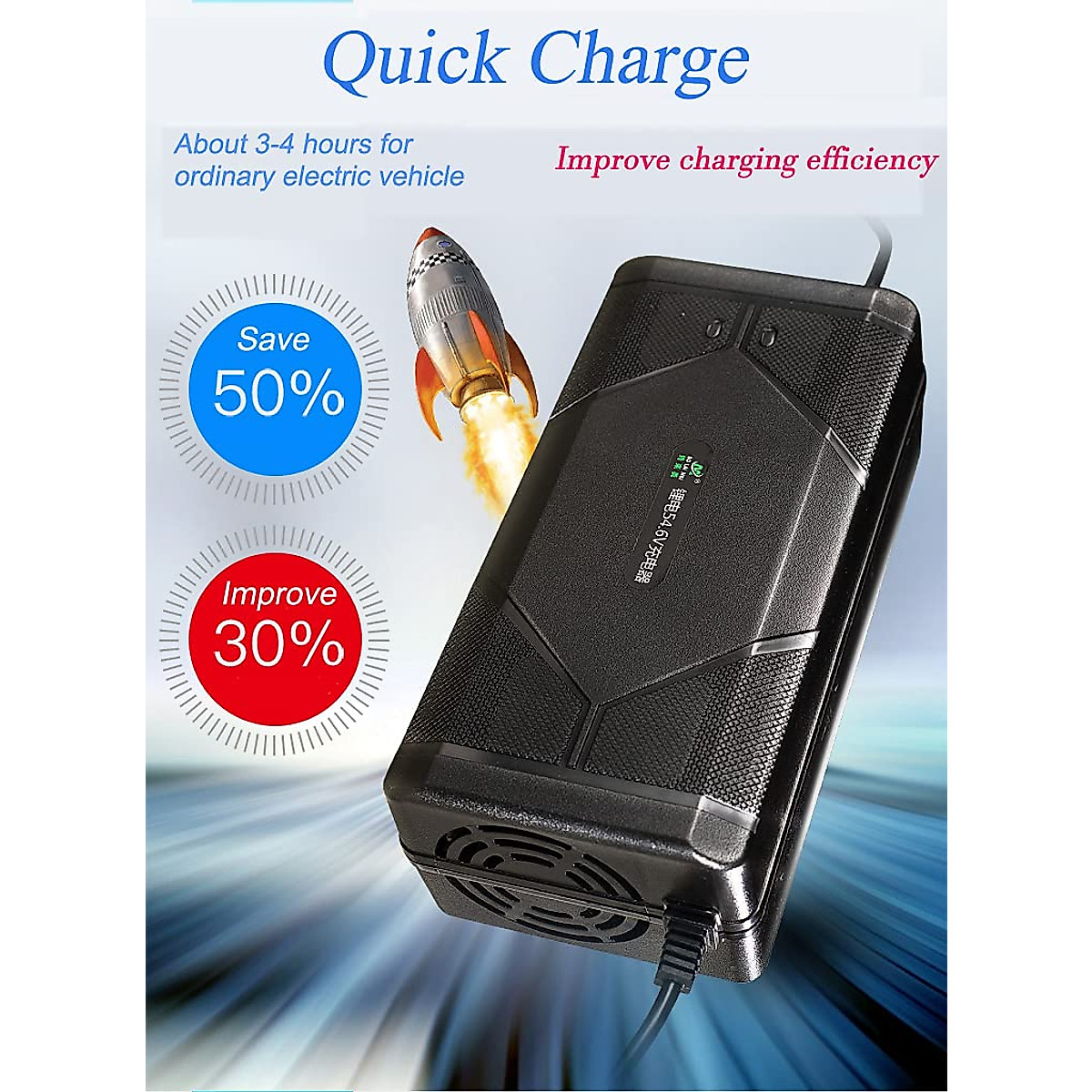 TCTYALR 370W Power 72v Peak 87.6v 24s 5A Electric Scooter chargerelectric Bike bicycke Scooter Golf cart Lithium Battery Charger 48V Lithium ion Charger