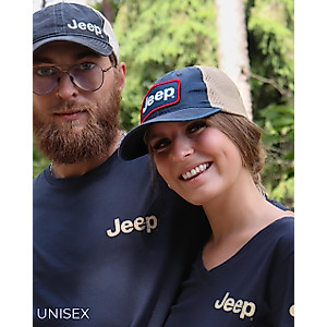 Jeep Premium Navy Waxed Chino Twill/Lightweight Khaki Mesh Patch Hat - Navy/Khaki