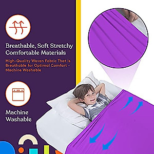 Special Supplies Sensory Bed Sheet for Kids Compression Alternative to Weighted Blankets - Breathable, Stretchy - Cool, Comfortable Sleeping Bedding (Purple, Twin)