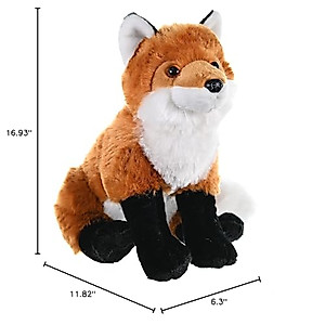 Wild Republic Red Fox Plush, Stuffed Animal, Plush Toy, Gifts For Kids, Cuddlekins 12" (10944)