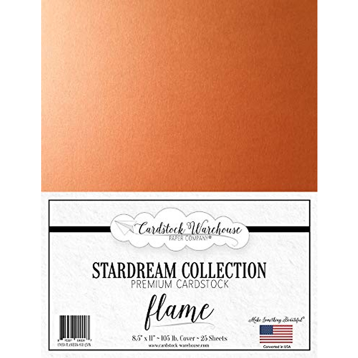 Flame Orange Stardream Metallic Cardstock Paper - 8.5 X 11 Inch - 105 Lb. / 284 Gsm Cover - 25 Sheets From Cardstock Warehouse