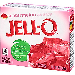 Jell-O Watermelon Flavor Gelatin Dessert, 3 Ounce Box (4-Pack)