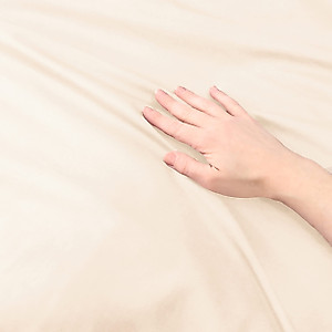 Superior Cotton Percale Duvet Cover Set, King/California King, Ivory, 3-Pieces