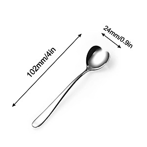 4Pcs Coffee Spoon, 4 Inch Heart Shaped Stainless Steel Teaspoons, Lovely Ergonomic Metal Stirring Spoon for Dessert, Ice Cream, Coffee, Iced Tea, Appetizer, Cake, Sugar