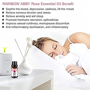 Rose Essential Oil 100% Pure Aromatherapy Oil Best Grade Rose Oil for Diffuser, Perfumes, Massage, Skin Care - 10ml