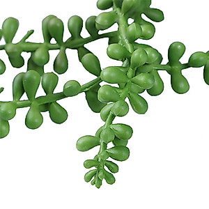 3 Pcs String of Pearls Plant Artificial Hanging Succulents Plants for Home Garden Decor (Pots Not Included) (Dark Green)
