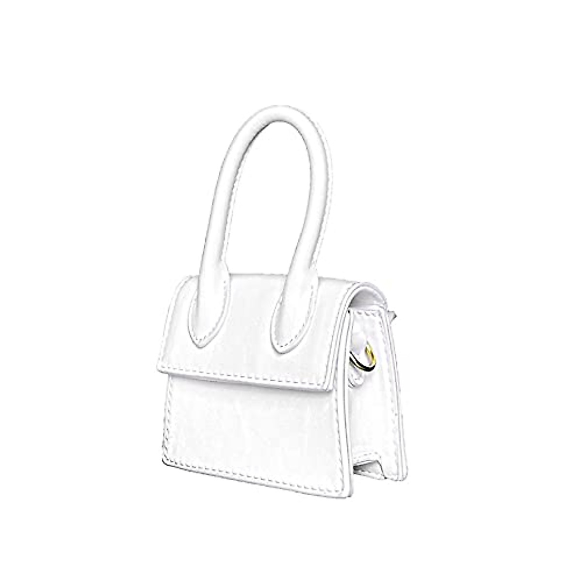 Cute Purse Mini Crossbody Bags for Women Girls Top Handle Clutch Handbag (white)
