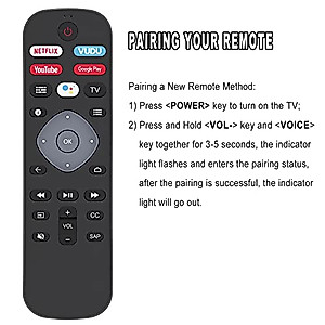 New URMT26RST004 Voice Remote Control Replacement for Philips 5704 Series 5604 Series 5766 Series 5806 Series 5000 Series Android Smart TV with Preset App Keys- Netflix Vudu YouTube Google-Play