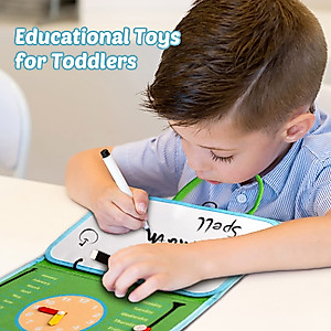 Ancistro Busy Board, Montessori Toys for 1 2 3 4 Years Old, Sensory Toys, Girls & Boys Preschool Toddler Activities Educational / Travel Toys for Fine Basic Dress Motor Skills