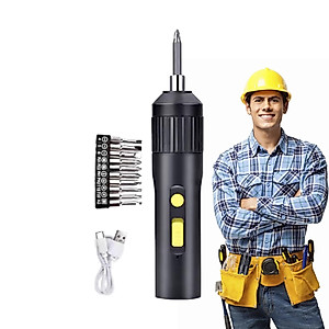 Electric Screw Driver, Portable Power Screw Screw Driver Set,Led Lighting Easy Charging Electric Bit Set,usb Charging Screwdriver,cordless Electric Kit for Bicycle, Computer and Small Projects
