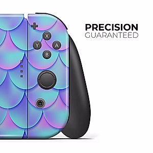 Design Skinz - Compatible with Nintendo Switch Console Bundle - Skin Decal Protective Scratch-Resistant Removable Vinyl Wrap Cover - Holographic Mermaid Scales