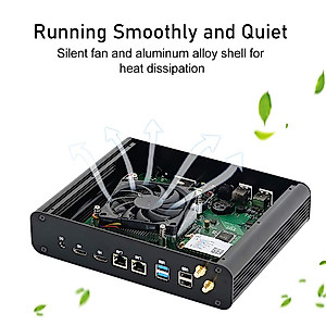 msecore Mini Desktop PC/HTPC, i7-1065G7 (up to 3.90GHz) Computer, 16G DDR4| 256G SSD, 2*HDMI, Support 4K, Dual Monitor, Dual NIC, Windows 11 Pro