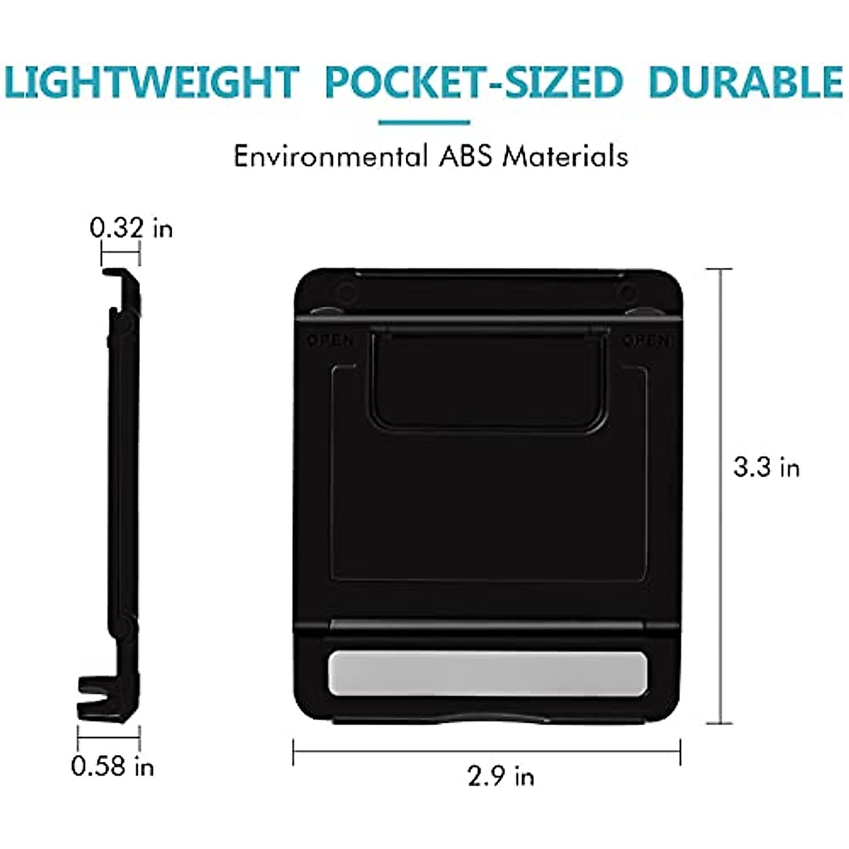 Cell Phone Stand 4 Pack, Tablet Stand Multi-Angle, Universal Phone Stand for Desk,Compatible Phone 13 12 Pro Plus All Android Smartphones,(Black)