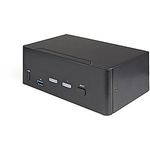 StarTech.com 2 Port Dual Monitor HDMI KVM Switch - 4K 60Hz Ultra HD HDR - Desktop 4K HDMI 2.0 KVM Switch with 2 Port USB 3.0 Hub (5Gbps) & 4X USB 2.0 HID, Audio - Hotkey Switching - TAA