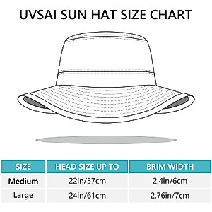 UVSAI UPF 50+ Foldable Sun Hat Patterned Under Brim Bucket Hats for Summer Hiking Fishing Beach Safari Men Women Navy