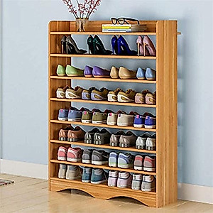 llibnn 8 Tiers Wooden Shoe Storage Shelf Adjustable Shoe Tower Cabinet for Closet Entryway Hallway Easy to Assemble (Color : B) (Color : B)