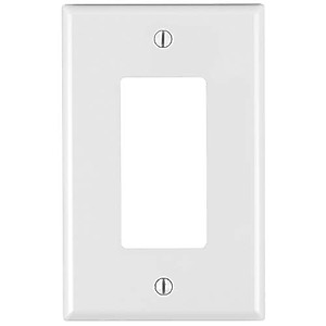 Leviton GFNT1-W Self-Test SmartlockPro Slim GFCI Non-Tamper-Resistant Receptacle with LED Indicator, Wallplate Included, 15-Amp, White & PJ26-WM 1-Gang Decora/GFCI Decora Wallplate, White, 10-Pack