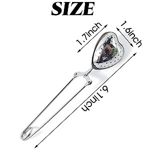ROYHOO10PCS Stainless Steel Tea Filters Loose Leaf Tea Infuser Strainers Reusable Interval Diffuser Heart-shaped Tea Partition Spoon