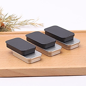 Mini Iron Box Tinplate Push Case Metal Rectangular Mini Tin Box Candy Cases Bins Jar Hinged Containers Small Organizer Box(80x34x10mm,Black)