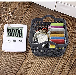 Yarebest Plastic Small Baskets Tray, Desktop Storag Tray Set of 12, Grey