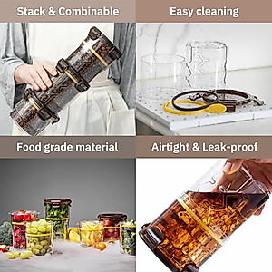 PUZZLE LOCK Size Adjustable Coffee Canister - Airtight Storage Container for Coffee Beans and Grounds, Tea, Spice (Small)