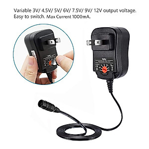 Belker 12W Universal 3V 4.5V 5V 6V 7.5V 9V 12V AC DC Adapter Power Supply for Household Electronics - Max. 1000mA