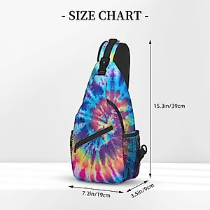 Tie Dye Sling Backpack Leisure Oblique Cross Chest Bag For Men Women,Durable Adjustable Gym Bag Cycling Traveling Hiking Daypack