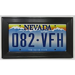 Automobile License Plate Tag (NOT Included) Black Wall Display Picture Frame with Acrylic Front Made in USA