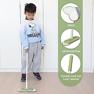 Midoneat Kids Cleaning Toy Set, Mini Child Broom, Mop and Dustpan, Little Housekeeping Helper Set,Pretend Home Cleaning Play Set for Toddler Age 1-5,6pcs (Green)