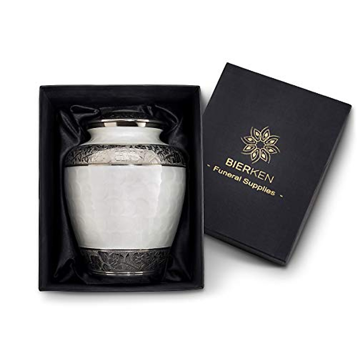 Urn for Human Ashes Adult Memorial urn Funeral Cremation Urns Large Burial Urns for Ashes - The Pearl Rose Adult Urn Large Size