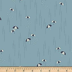Art Gallery Fabrics Art Gallery Charleston Rainbrella Mist Fabric, Blue