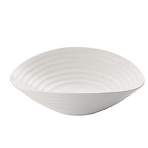 Portmeirion Sophie Conran White Small Salad Bowl | 9.5 Inch Serving Bowl for Salad, Pasta, and Fruit | Made from Fine Porcelain | Dishwasher and Microwave Safe