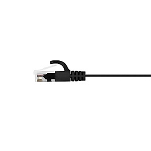 Monoprice Cat5e 3ft Black Flat Patch Cable UTP 30AWG 350MHz Pure Bare Copper Snagless RJ45 Flexboot Series Ethernet Cable