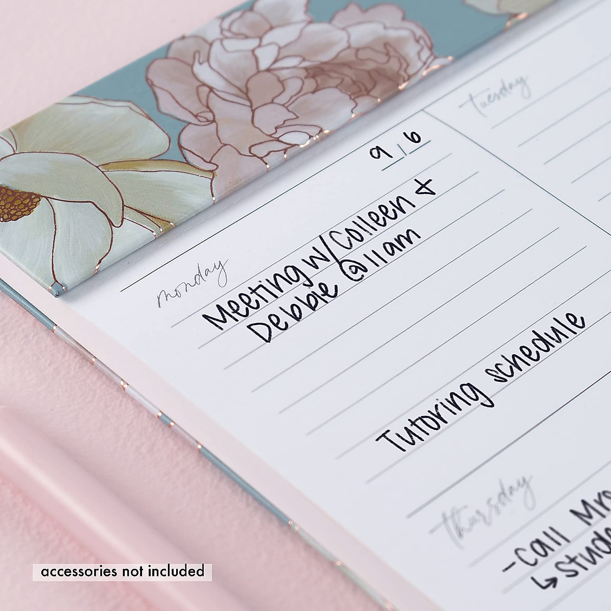 Designer Schedule Pad - Flora. 52 Perforated Sheets. 10" x 10". Weekly Schedule Organizer Planner Pad with To-Do Lists and Notes Sections by Erin Condren.