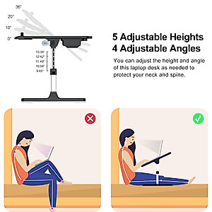HETTHI Laptop Bed Tray Desk Laptop Desk for Bed Laptop Table for Bed Tray Tables Laptop Table Bed Table Lap Desk for Laptop Low Table for Sitting on The Floor