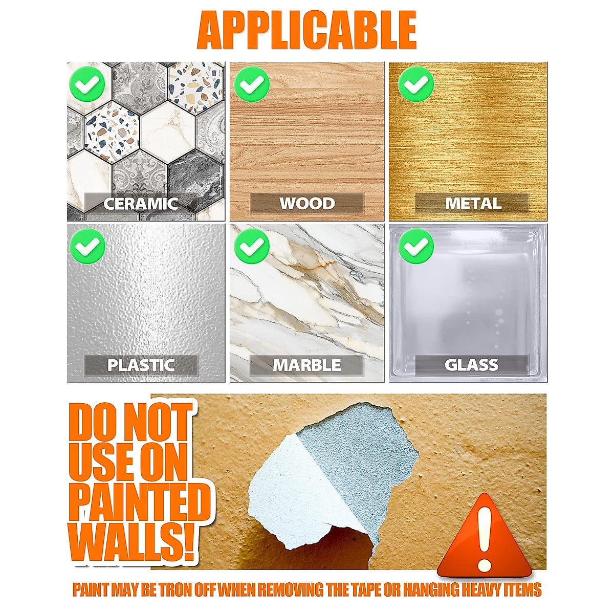 2 Rolls Total 20FT Double Sided Tape Heavy Duty (0.8" & 1.2" Width) Removable & Reusable Multipurpose Transparent Wall Mounting Tape, Strong Adhesive Tape for Home Decoration Office Outdoor, 240 Inch