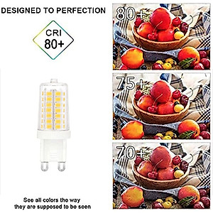 Makergroup Dimmable G9 LED Light Bulbs 120V, 35W T4 G9 Halogen Equivalent, Warm White 2700K 3000K for Crystal Chandeliers Lights, Accent,Pedant Lights,Wall Sconces,Ceiling Lights 6-Pack