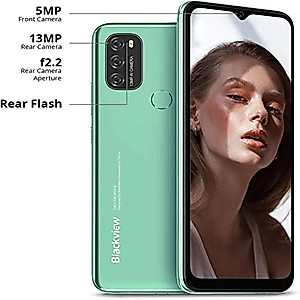 Blackview Unlocked Cell Phone A70(2022) 3GB+32GB/SD 128GB Android 11 Phone,5380mAh Massive Battery,Octa Core Smartphone Unlocked,4G Dual SIM Face Unlock&Fingerprint Mobile Phone 6.5" FHD+Large Screen