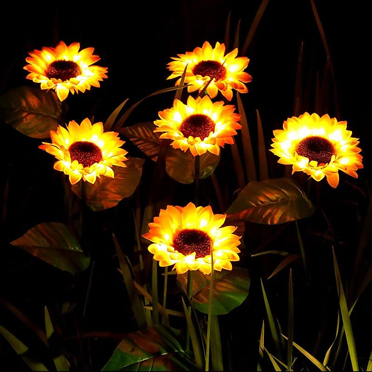 SLXTOU Led Solar Sunflower Flower Light, Outdoor Garden Garden Decoration Light, Lawn Plug-in Light
