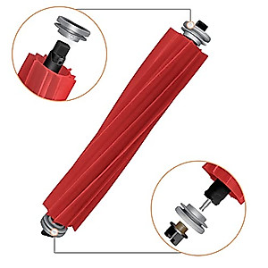 2 Set Rubber Main Roller Brush Replacement Parts Compatible for Roborock Q7/Q7 Max/Q7 Max+/S7/S7 MaxV/S7 MaxV Plus/S7 MaxV Ultra Robot Vacuum Cleaner Accessory Multi-Surface Rubber Brush