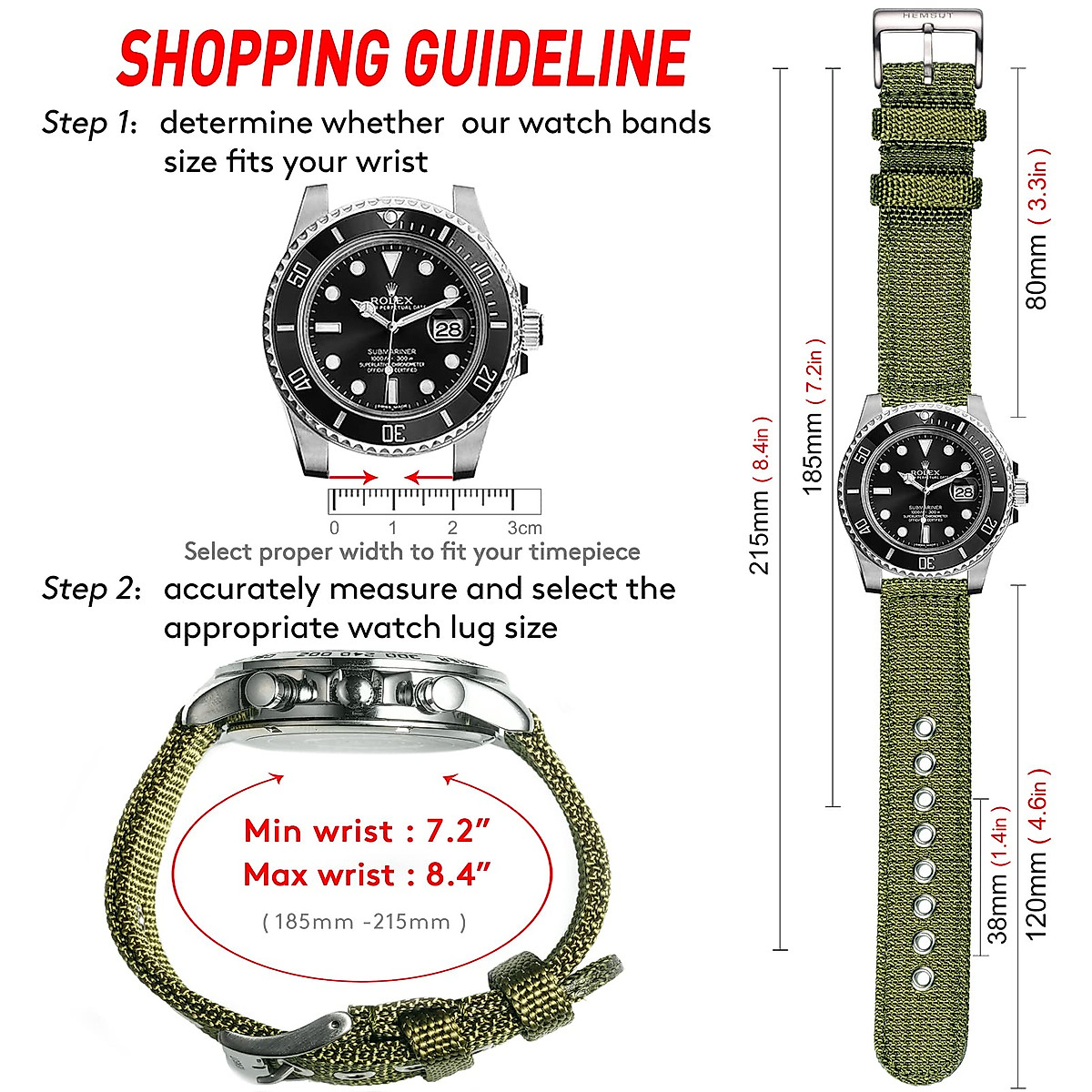 torbollo Men's Watch Bands,Quick Release 22mm Nylon Watch Strap, Soft Replacement Wrap Compatible with Smart Watch or Traditional Watch