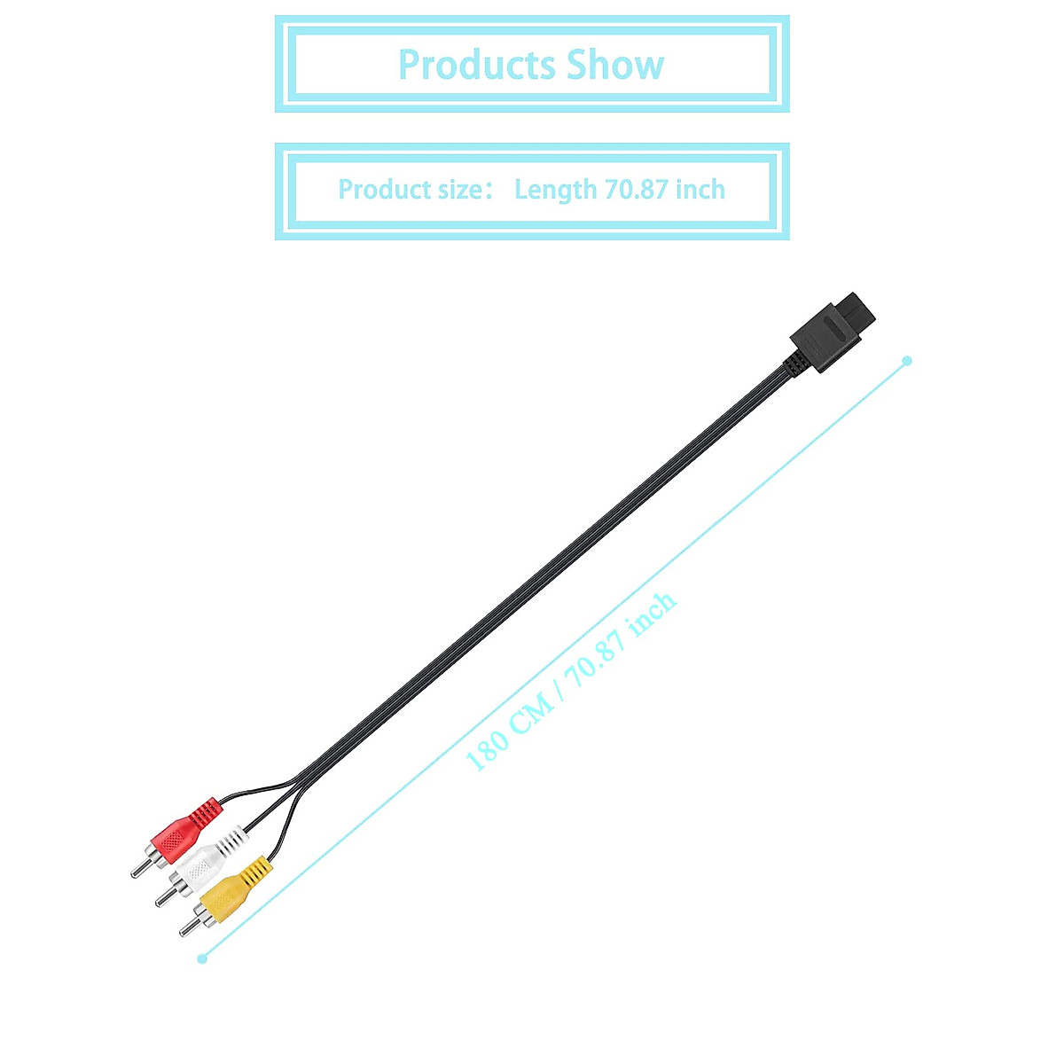 JINHEZO N64 AV Cable Composite Video Cord Compatible with Nintendo 64/N64/GameCube/GC/Super Nintendo SNES TV Game (1.8M / 6 Feet) 1 Pack