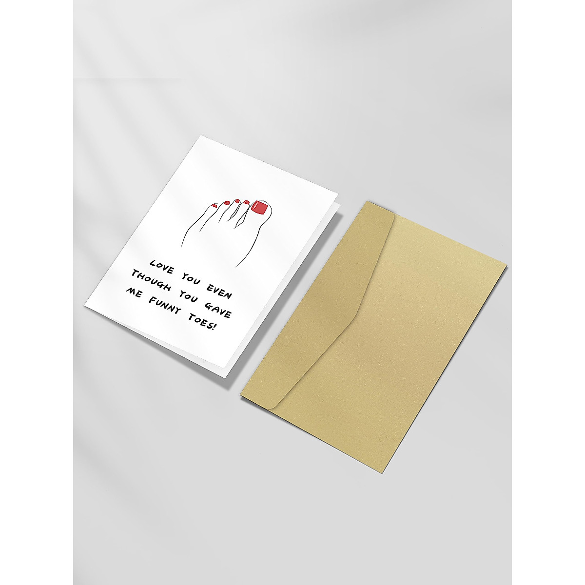 Qiyepbro Funny Birthday card for Mom Toes Mothers Day Card Birthday Gift Card for Mom Daughter Birthday Card Love You Even Though You Gave Me Funny Toes