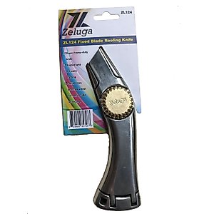Zeluga 19-331 Fixed Blade Roofing Knife and 100 Pc. Utility Hook Blade Value Pack