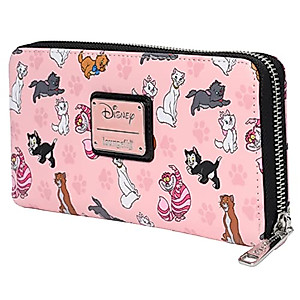 Loungefly Disney Cats Wallet Zip Around Clutch Faux Leather