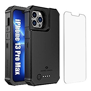ZEROLEMON Battery Case for iPhone 13 Pro Max / 14 Plus, 10000mAh Wireless Charging Supported, RuggedJuicer Portable Extended Battery Charger Cover with Rugged Case for iPhone 13 Pro Max / 14 Plus