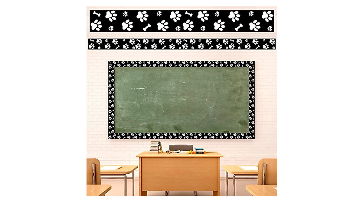 59.1 ft Paw Print Bulletin Board Borders for Classrooms