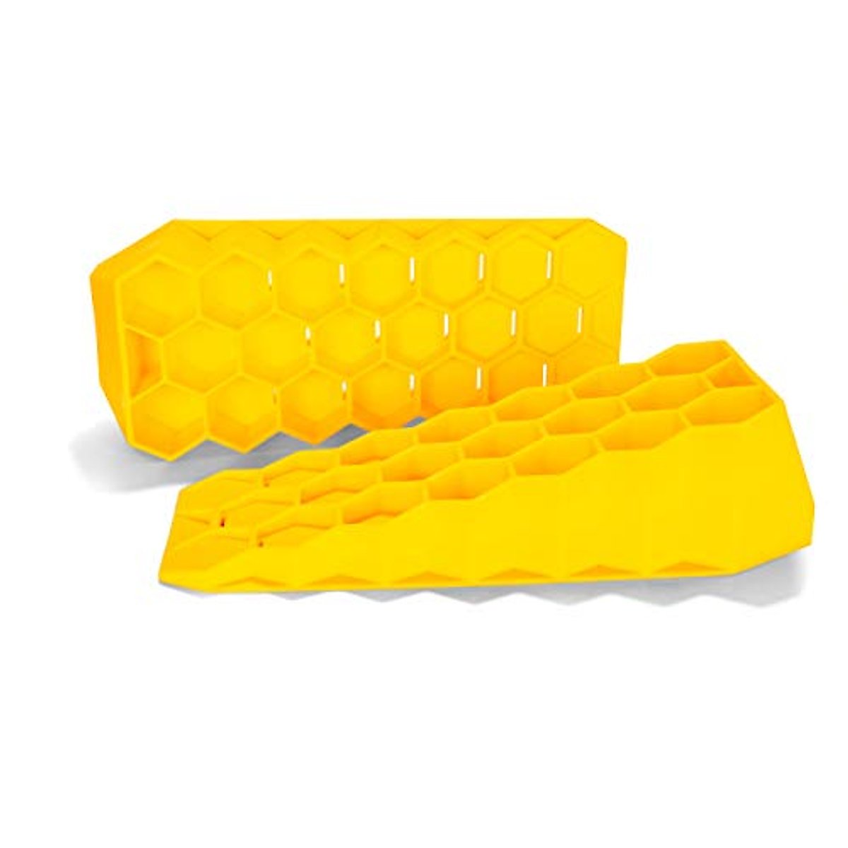 Camco Wedge RV Leveler, Set of 2 | Helps Your RV Appliances and Tanks Operate More Efficiently | Compatible with RVs with Parking Brakes | Yellow (44580)
