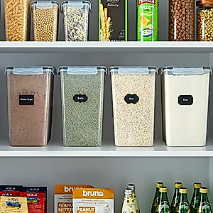 Lifewit Extra Large Food Storage Containers 175oz 4PCS with Lids Airtight for Flour, Sugar, Rice, Baking Supply Kitchen Pantry Bulk Food Organization with Measuring Cups, Labels, Maker (5.2L-4.7quart)