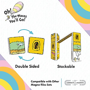 Dr. Seuss Oh! The Places You'll Go! Magna-Tiles Structure Set, Original Magnetic Building Tiles Making Learning Fun and Hands-On, Versatile Educational Toy for Kids Ages 3 Years +